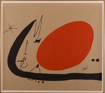 Miró Joan | Untitled (Miro with Red Circle) (Circa 1970) | MutualArt