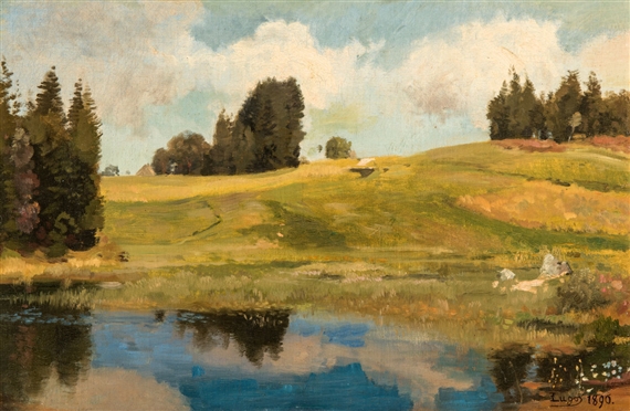 Emil Lugo | Black Forest landscape (1890) | MutualArt