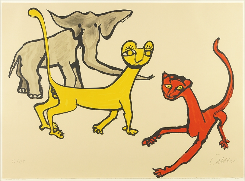 Alexander Calder | Two Cats and an Elephant (1975) | MutualArt