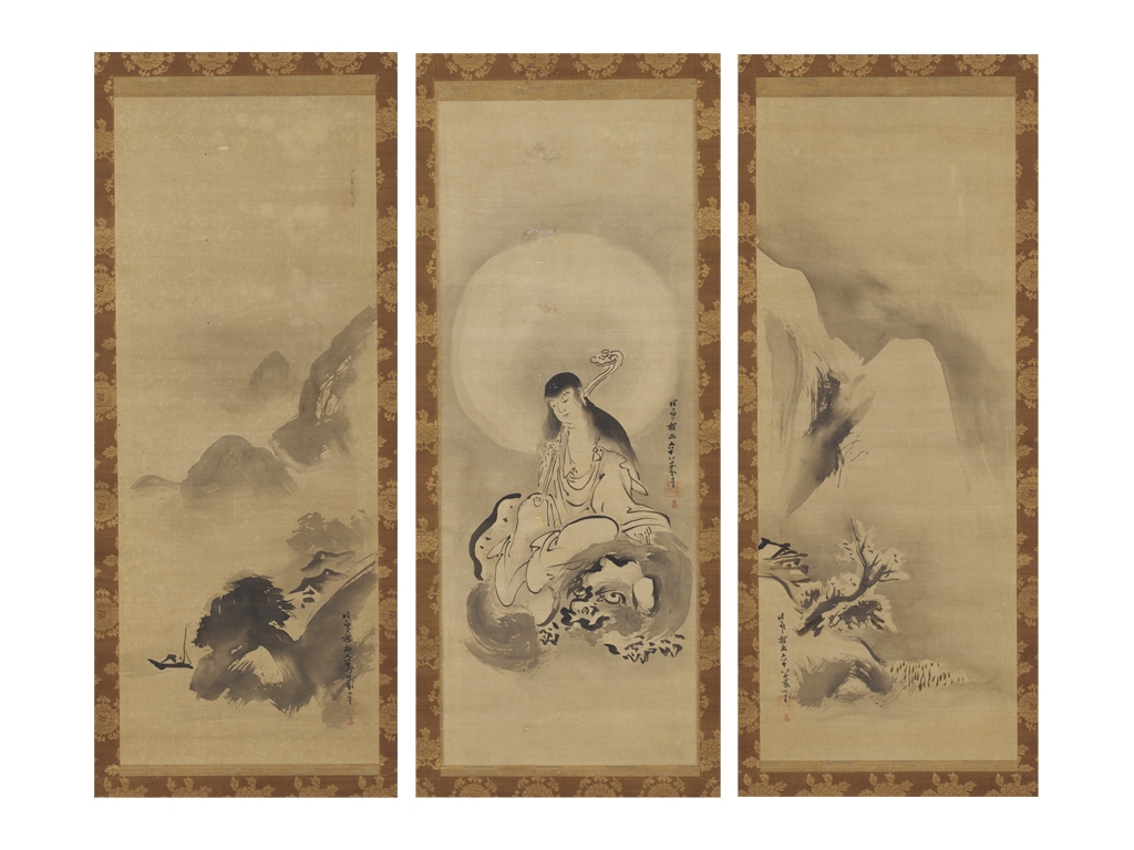 Kano Tan'yu | LANDSCAPE (A SET OF THREE SCROLLS) | MutualArt