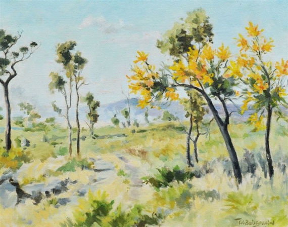 William Boissevain | Landscape with Flame Trees (Circa 1950) | MutualArt