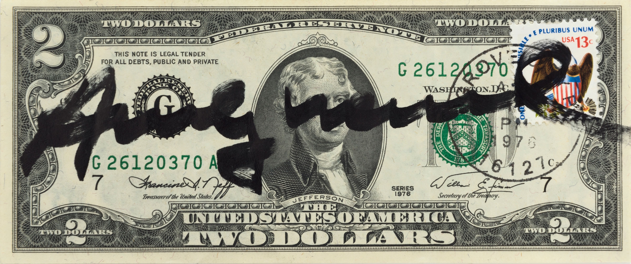 Andy Warhol | Two-dollars bill signed by Andy Warhol (1976) | MutualArt