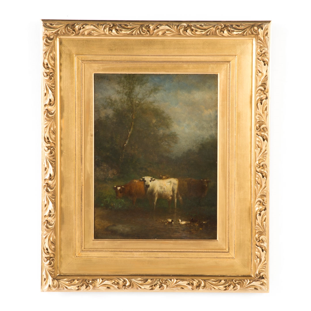 James McDougal Hart | Cows and Ducks Along the Water | MutualArt