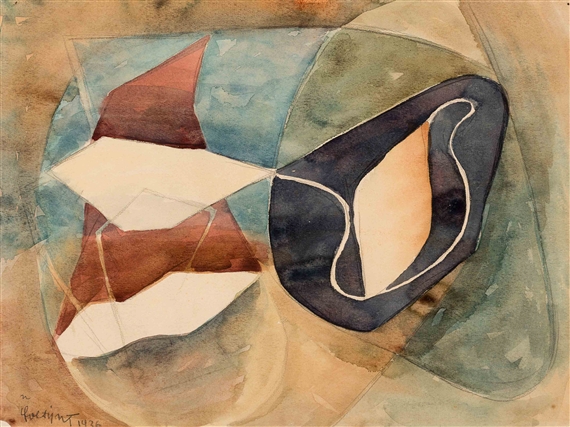 František Foltýn - COMPOSITION, 1942, Oil pastel...