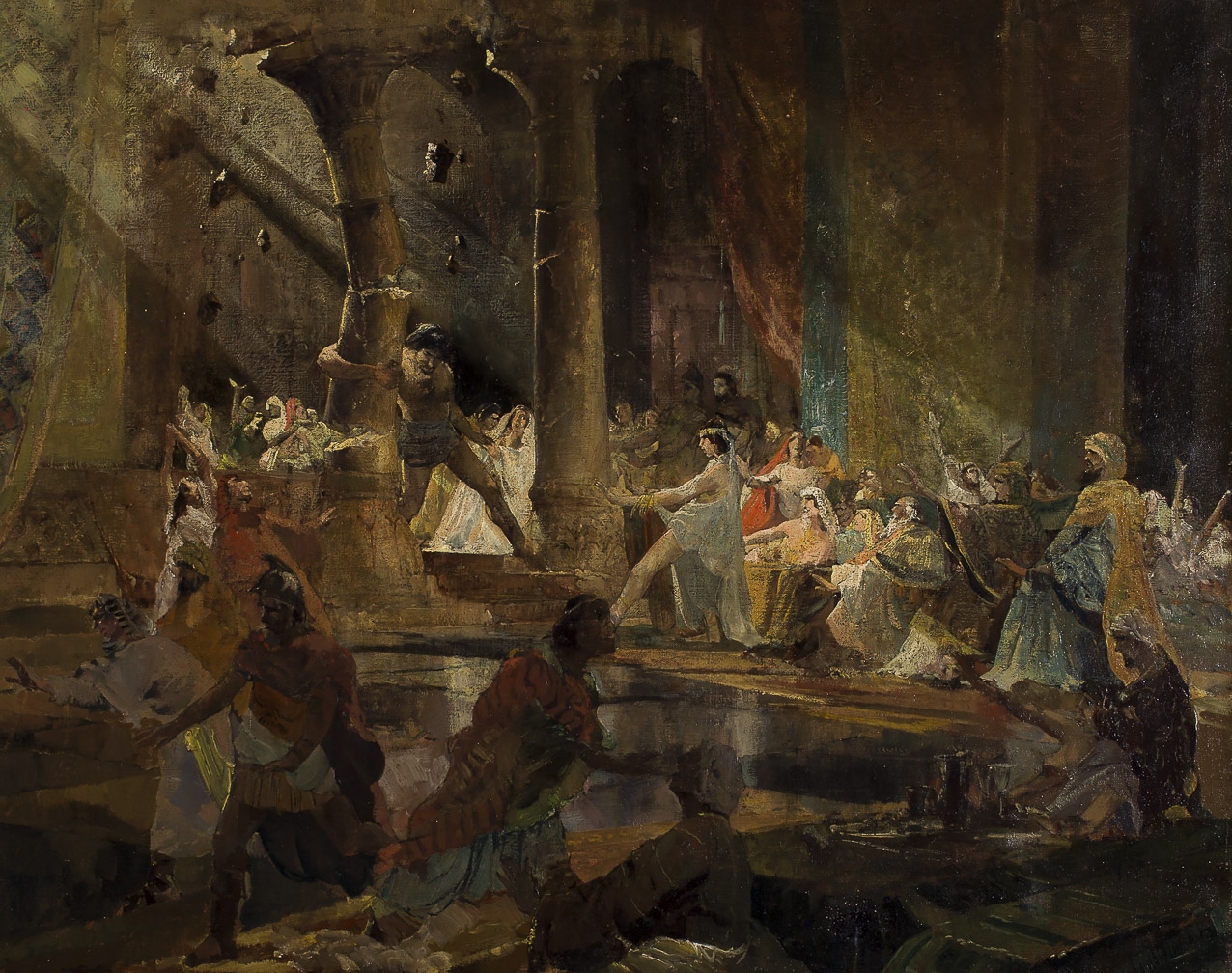 Charles Guérin | Samson and Delila (Samson destroys the temple of Dagon ...