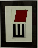 Sinemus Wim | Compositie met rood vlak en zwart (1979) | Artwork ...