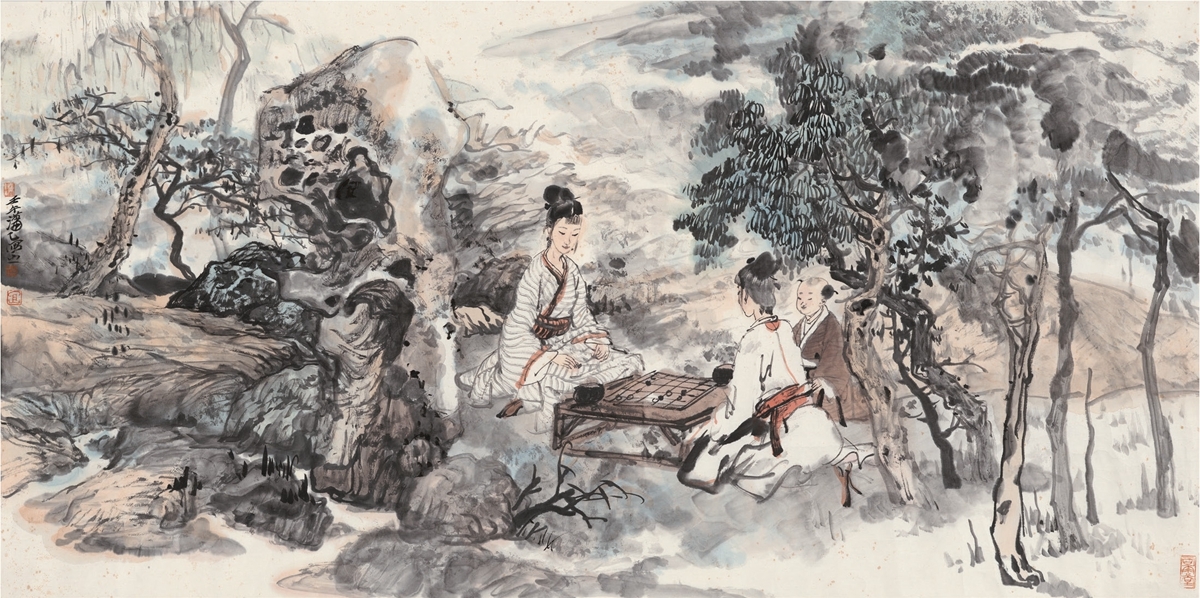 Wei Xiaorong | PLAYING WEIQI IN THE GROVE (2002) | MutualArt