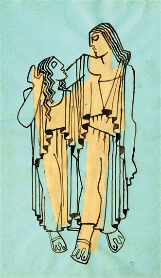 Shalom Sebba | Two Figures (1947) | MutualArt