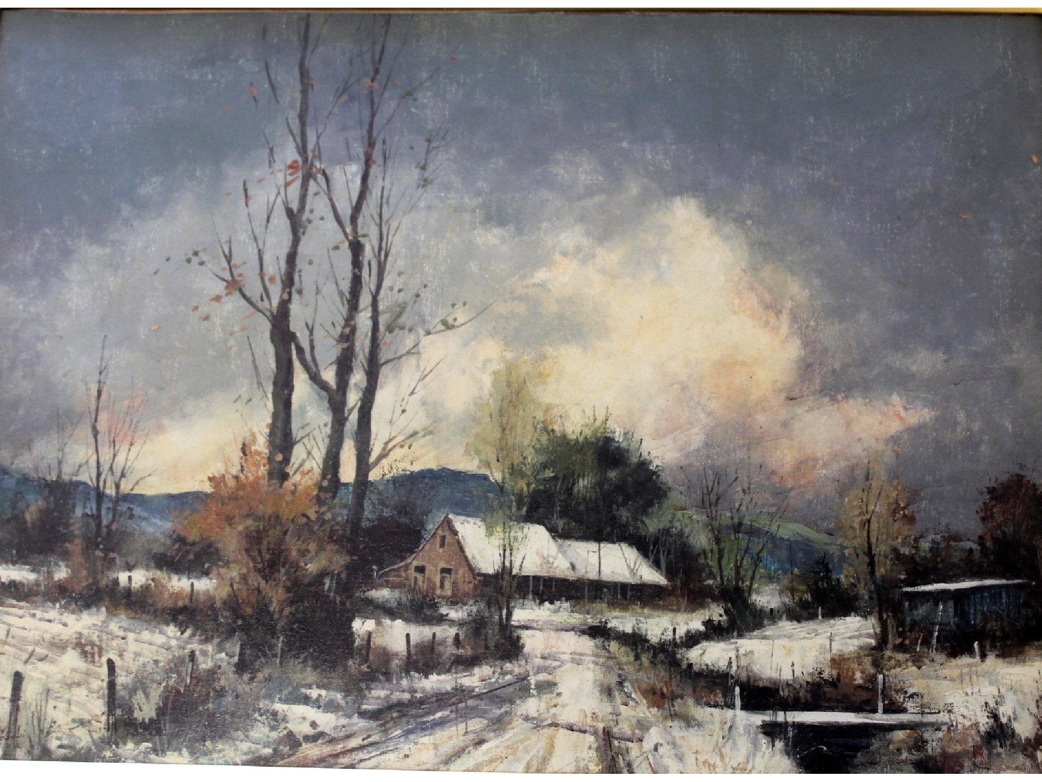 Edward Wesson | A village scene with a church and trees | MutualArt