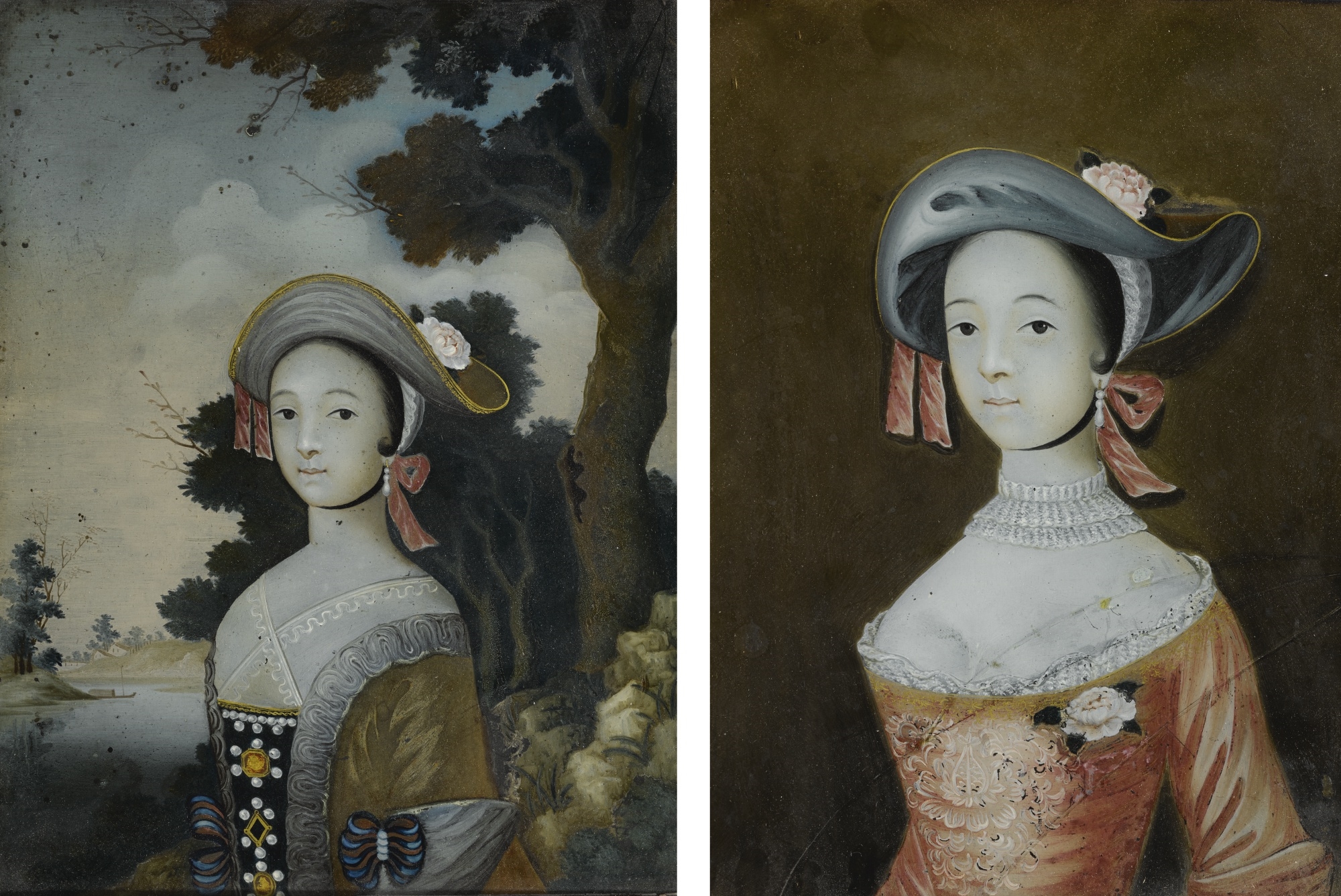 Chinese Export School | THREE WORKS: PORTRAITS OF MISS FANNY MURRAY ...
