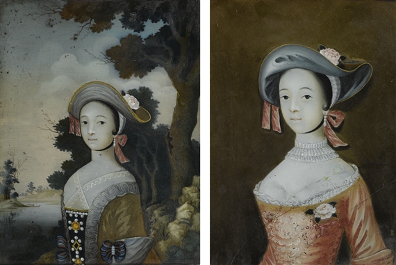 Chinese Export School | THREE WORKS: PORTRAITS OF MISS FANNY MURRAY ...