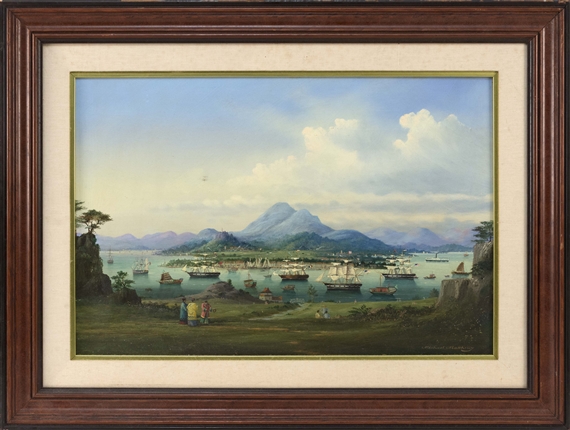 Michael Matthews | Chinese export-style port painting. Signed lower ...