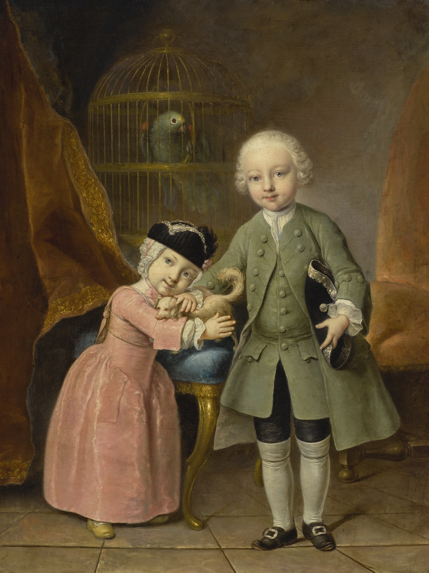 Antoine Pesne | PORTRAIT OF TWO CHILDREN STANDING IN AN INTERIOR, WITH ...