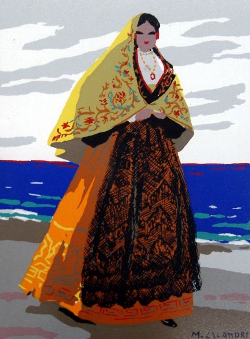 Mario Calandri | Figura nel paesaggio (1953) | MutualArt