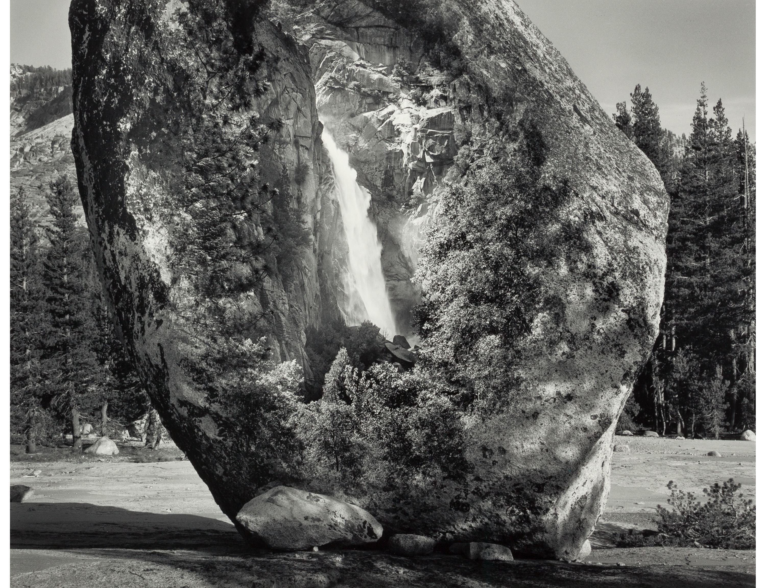 Jerry Uelsmann | Untitled (Yosemite, Rock and Waterfall) (1990) | MutualArt