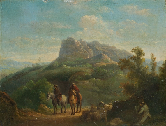 Arthur Joy | Zwei Reiter in bergiger Landschaft | MutualArt