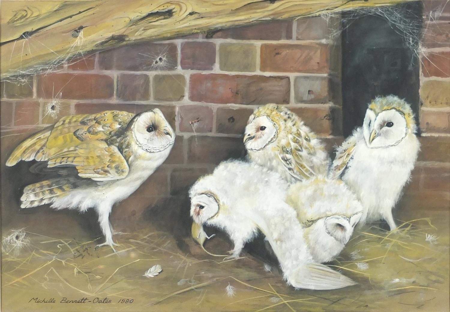 Michelle Bennett Oates | Family of Barn Owls | MutualArt