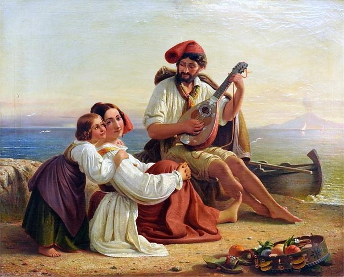 August Riedel | Familie am Golf von Neapel | MutualArt