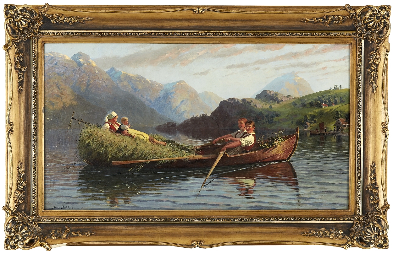 Hans Dahl | Artist with His Family Boating in Balestrand (1891 - 1892 ...