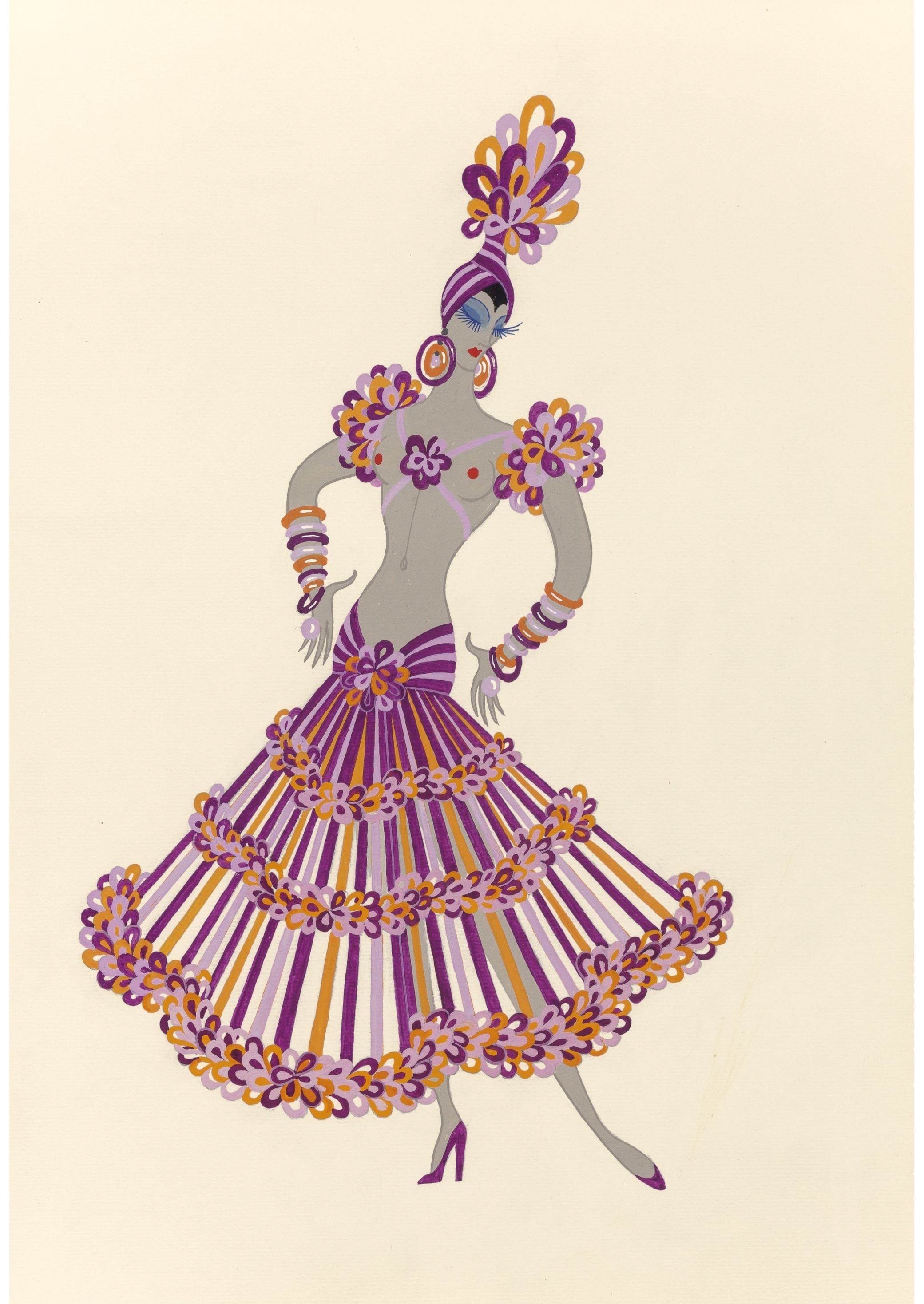 Erté | La Cleopatra, Costume Design for Les Filles (Circa 1926) | MutualArt