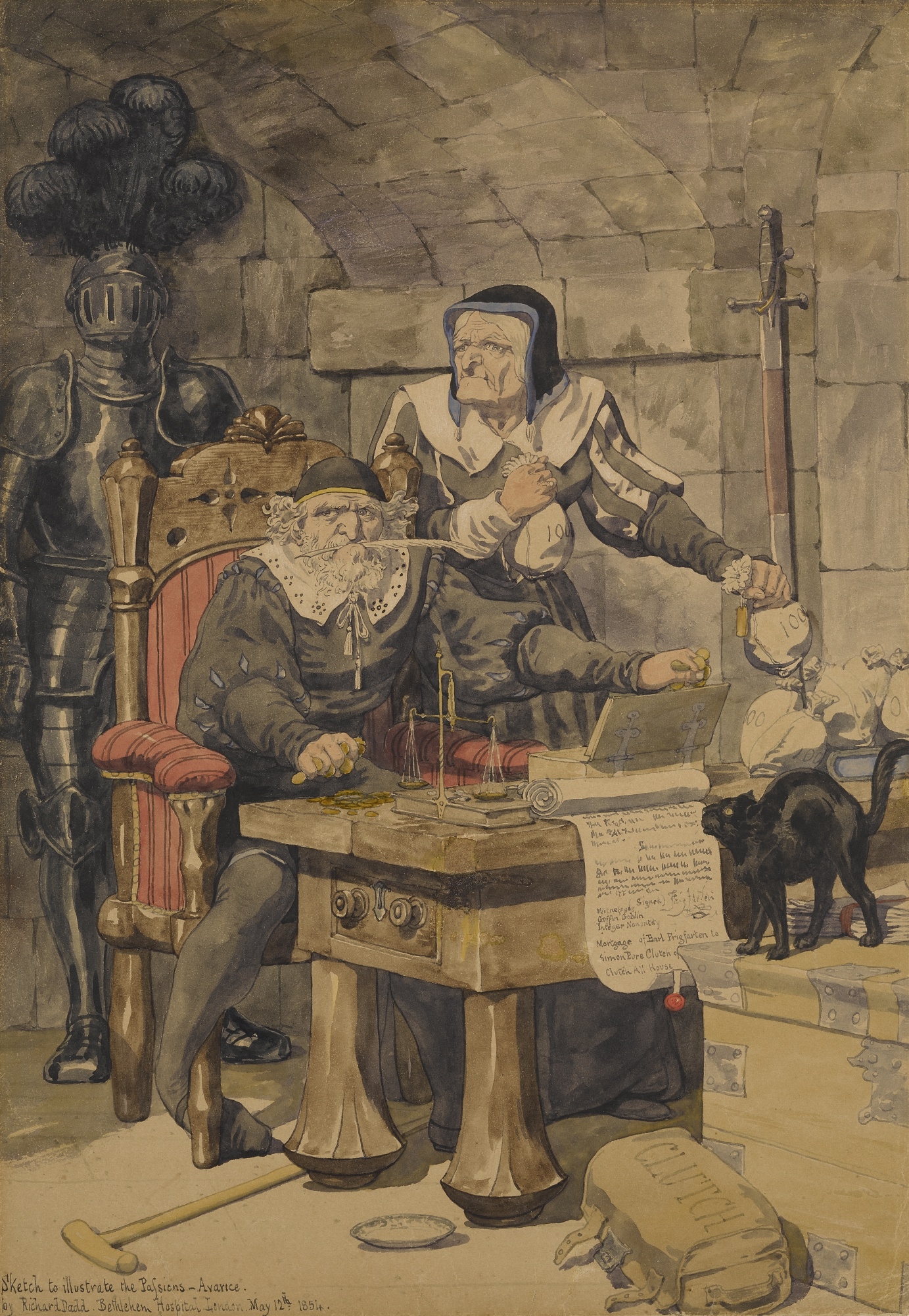 Richard Dadd | SKETCH TO ILLUSTRATE THE PASSIONS - AVARICE (1854 ...