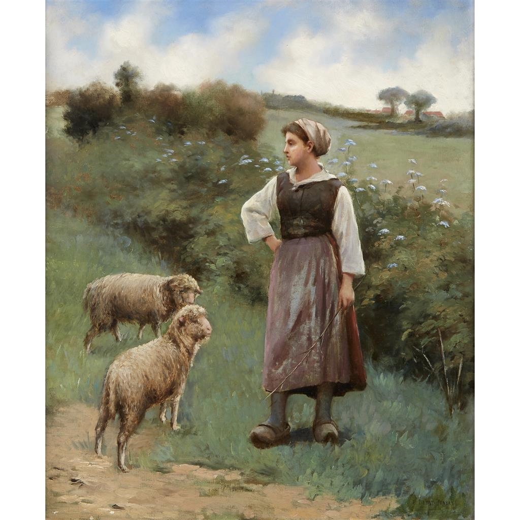 Édouard Bernard Debat-Ponsan | The shepherdess | MutualArt