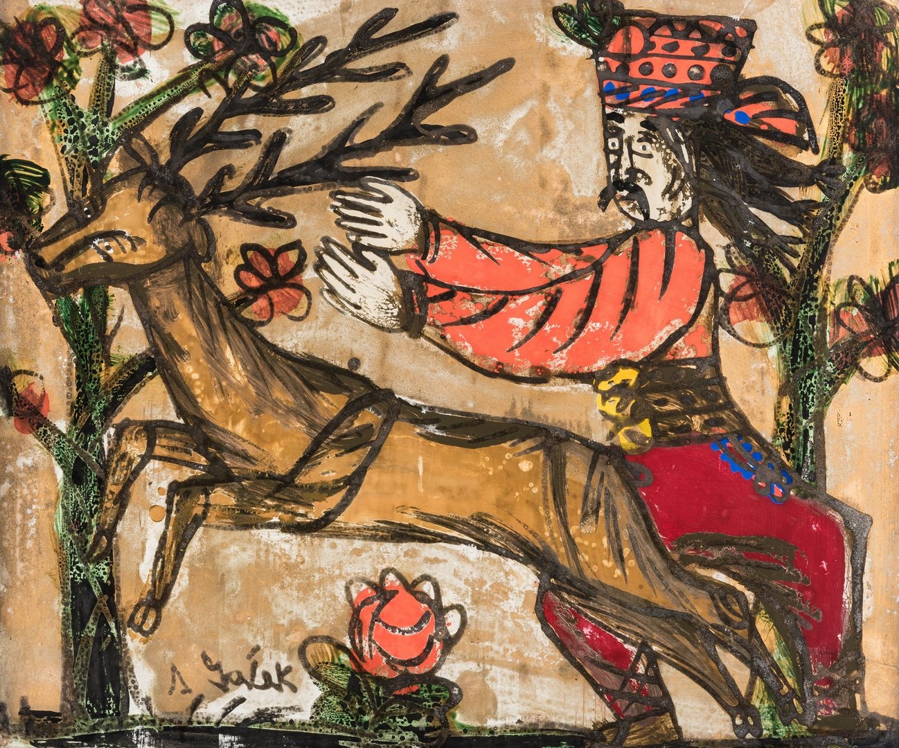 Andrzej Galek | Man with Reindeer | MutualArt