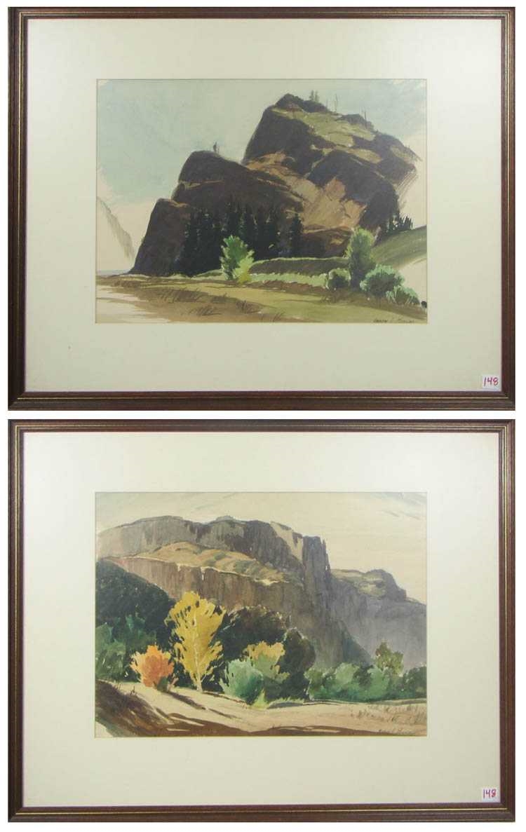 Percy L. Manser | 2 works, Columbia River landscapes (1966) | MutualArt