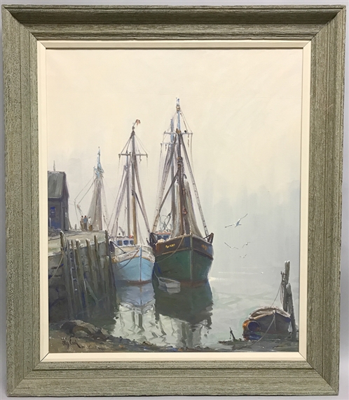Otis Cook | Gray Morning on the Harbor | MutualArt