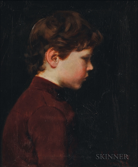 Lilla Cabot Perry | The Red Tunic / A Portrait of Edith Perry | MutualArt