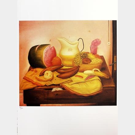 Fernando Botero | Still Life with a Watermelon Shake (1983) | MutualArt