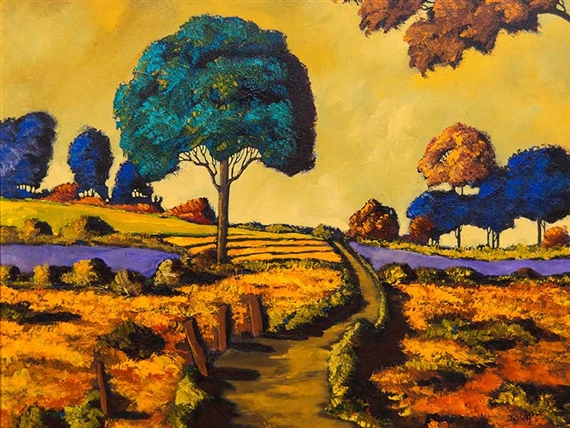 Cornelius Bosch | Landscape with Trees & Path | MutualArt