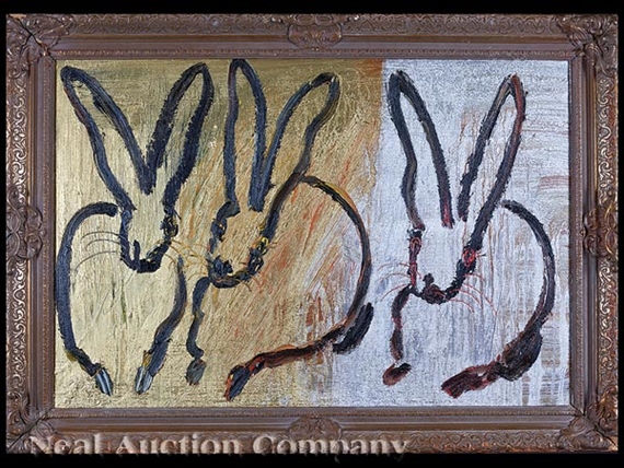 Hunt Slonem | 3 Rabbits (2016) | MutualArt