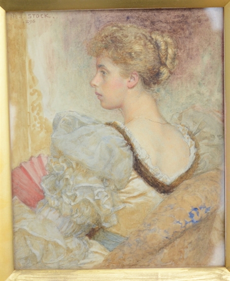 Henry John Stock | Portrait of Emilie Agnes Chamberlain | MutualArt