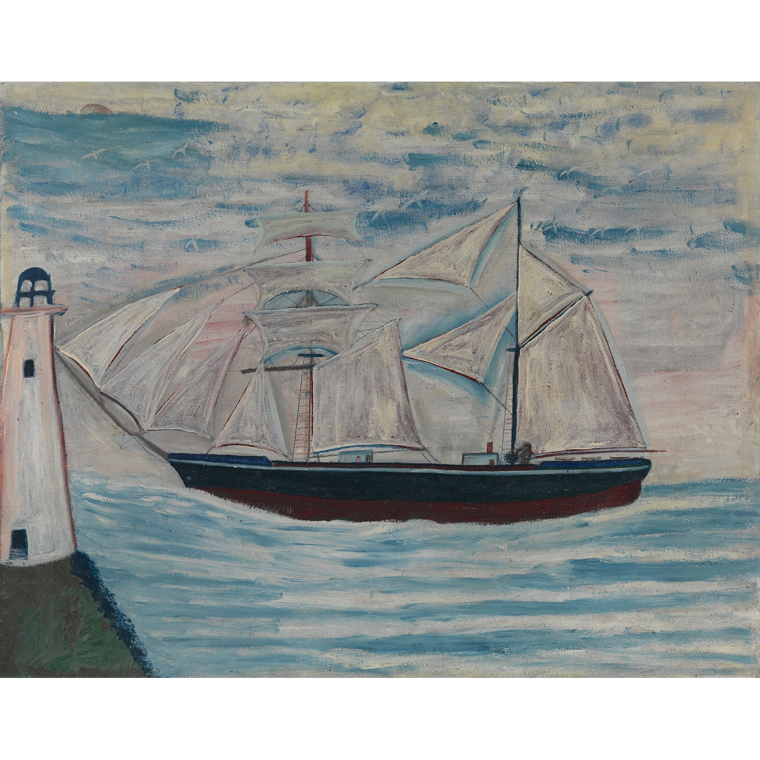 Alfred Wallis | Boat and Lighthouse | MutualArt