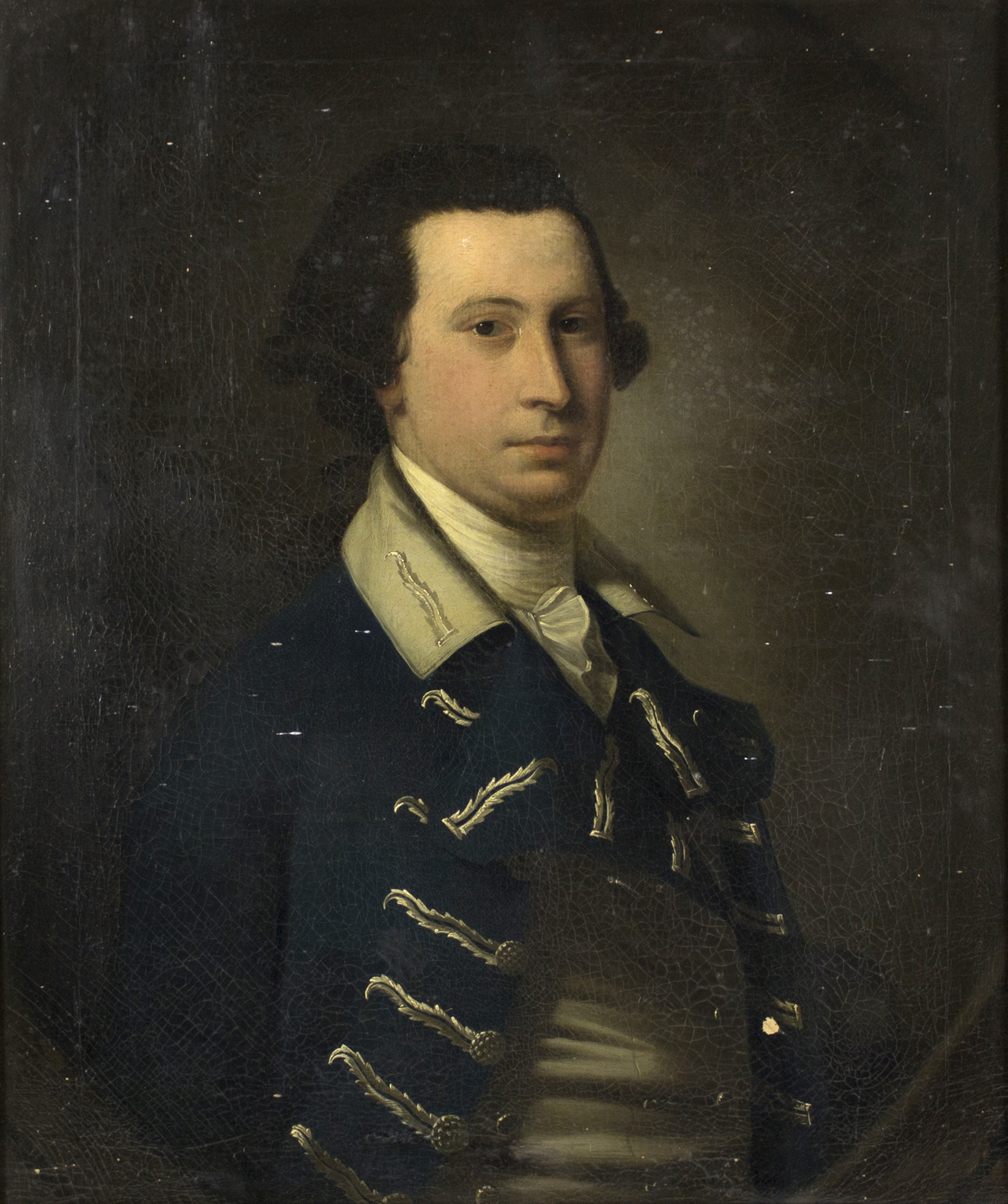 Henry Pickering | Portrait of a Gentleman/in a blue coat with silver ...