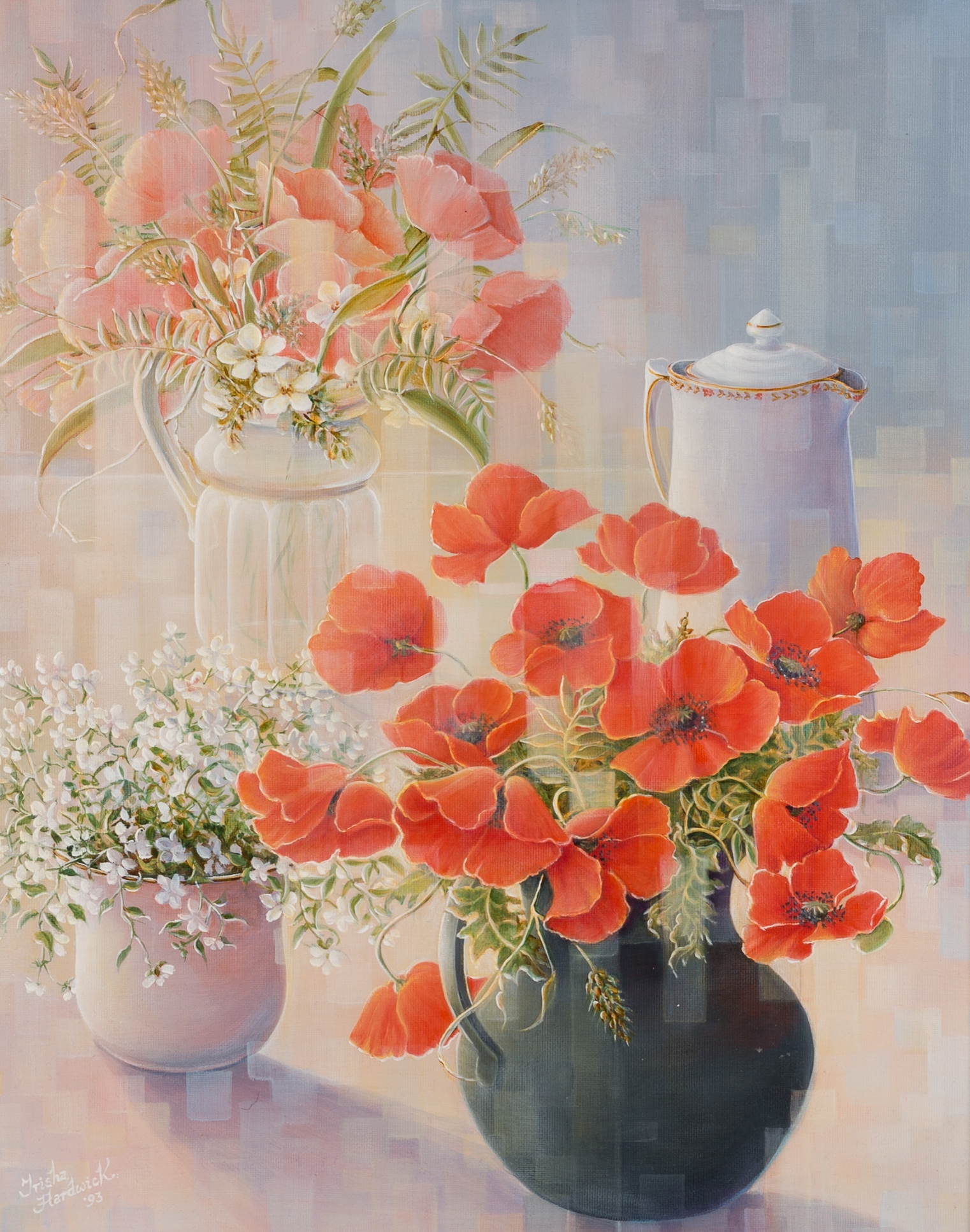 Trisha Hardwick | Still Life with Flowers in Jugs and Vases (1993 ...
