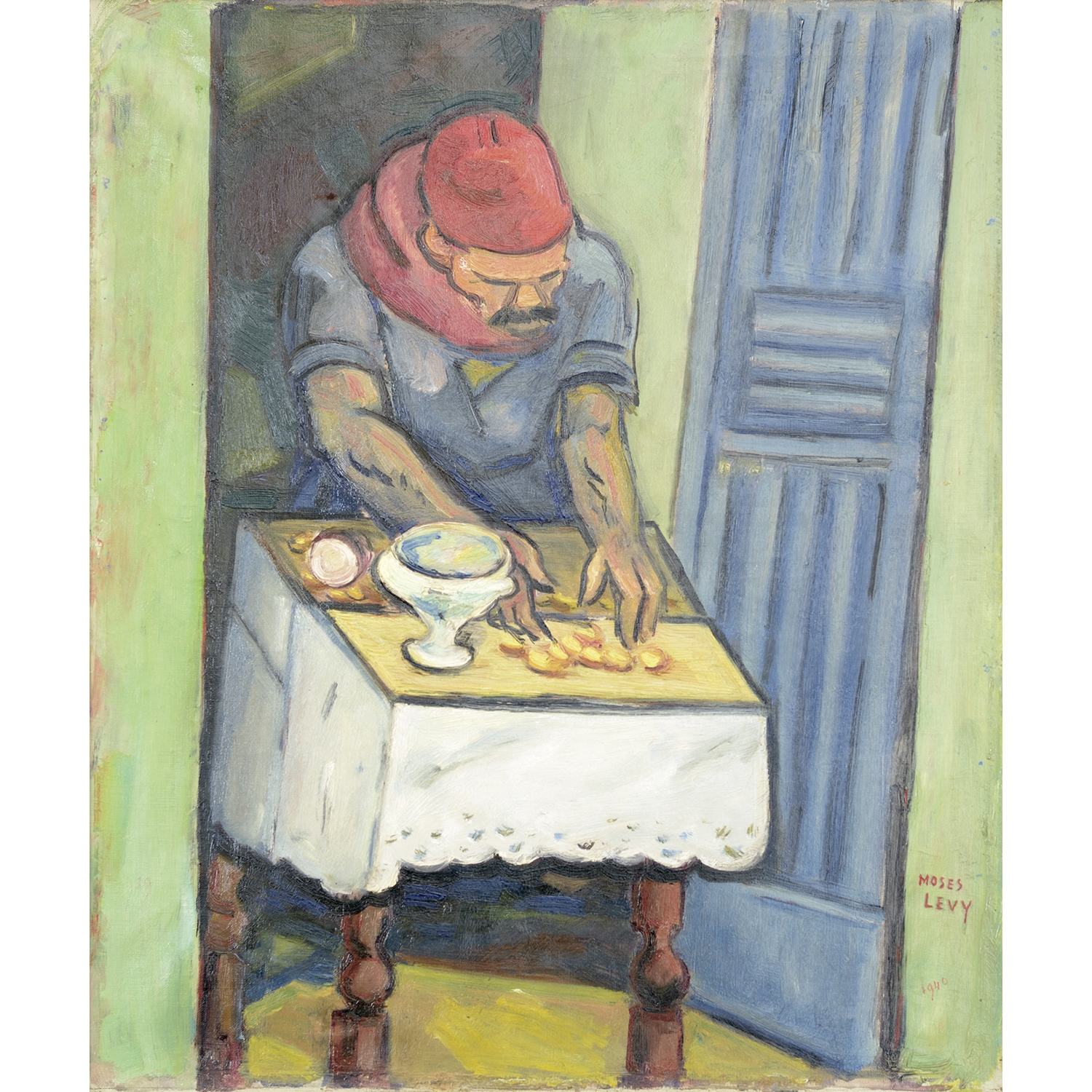 Moses Levy | LE MARCHAND DE POISSONS TUNISIEN (1944) | MutualArt