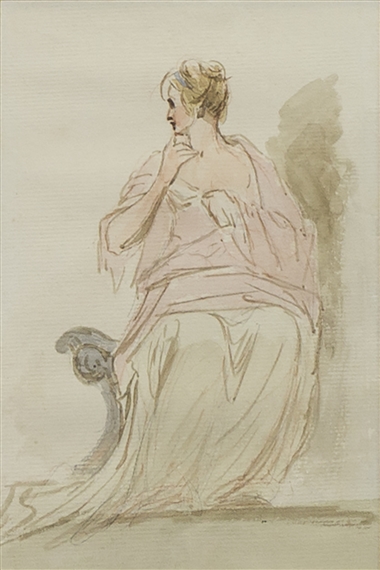 George Romney | PORTRAIT SKETH OF LADY ELIZABETH WEBSTER | MutualArt