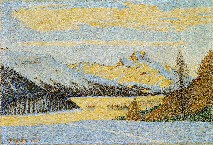Gottardo Segantini | Blick über den Silsersee (1967) | MutualArt
