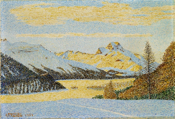 Gottardo Segantini | Blick über den Silsersee (1967) | MutualArt