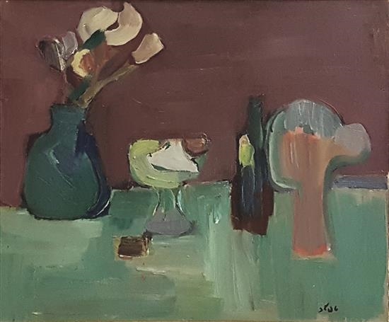 Samuel Tepler | Still life with vase of flowers (1974) | MutualArt