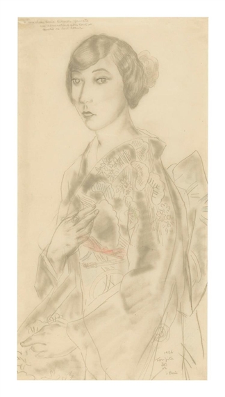 Leonard Tsuguharu Foujita | Portrait de Kikou Yamata (1926) | MutualArt