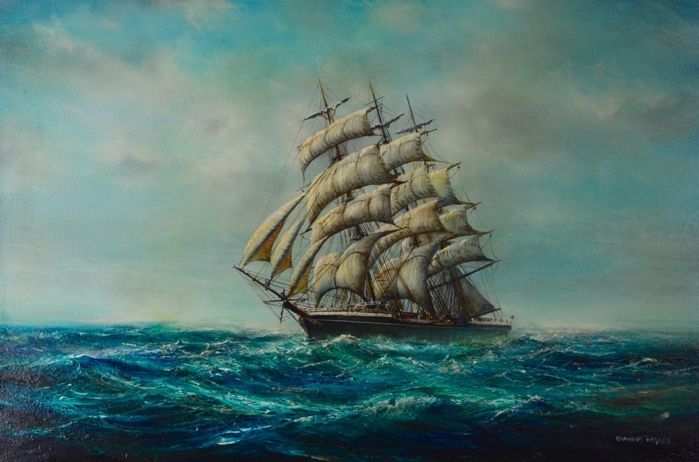 Graham Hedges | The sailing vessel Aristides at sea. | MutualArt