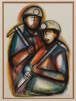 Mbele David | Two Works Depicting Musicians | MutualArt