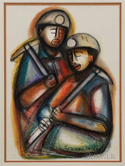 David Mbele | Two Miners | MutualArt