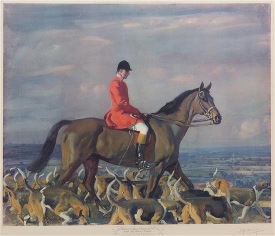 Sir Alfred James Munnings | Portrait of Major T. Bouch with Belvoir ...