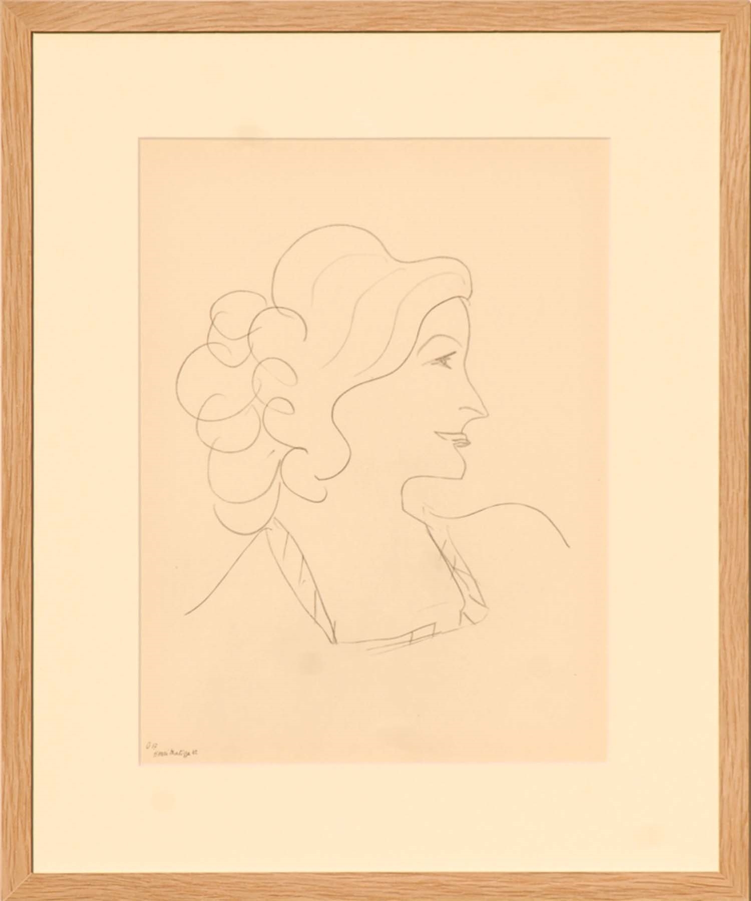 Henri Matisse | 'Portrait of a woman in profile 017' (1943) | MutualArt