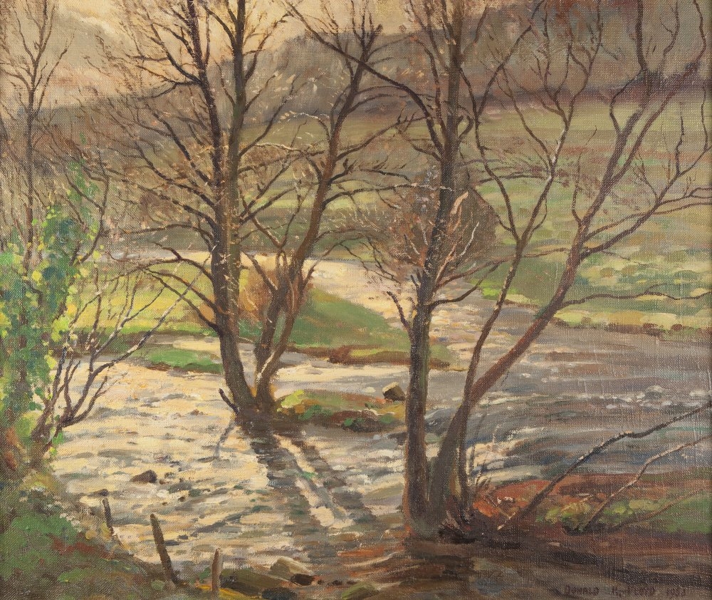Donald Henry Floyd | River landscape with trees in the foreground (1958 ...