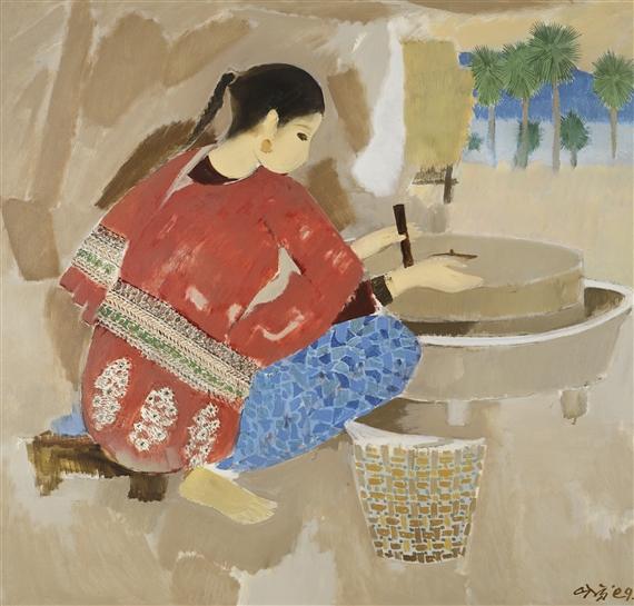 N.S. Bendre | UNTITLED (WOMAN AT WORK) (1991) | MutualArt